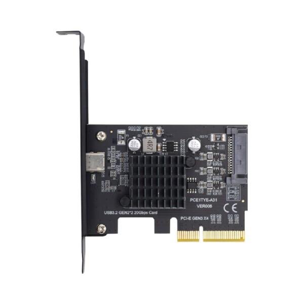 Xiwai 20Gbps USB 3.2 Gen2 Type-C USB-C - PCI-E 4X Expressカードアダプター デスクトップマザーボード用商品コード：49069145661型番：UC-104カラー：ブラックUSB 3.2...