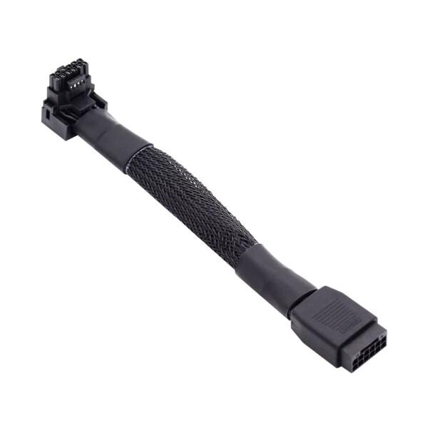 NFHK 12VHPWR ATX3.0 PCI-E 5.0 Power Modular Cable Male to Female Down Angled 90 Degree Extension for 3080 3090TI PSU 16P...