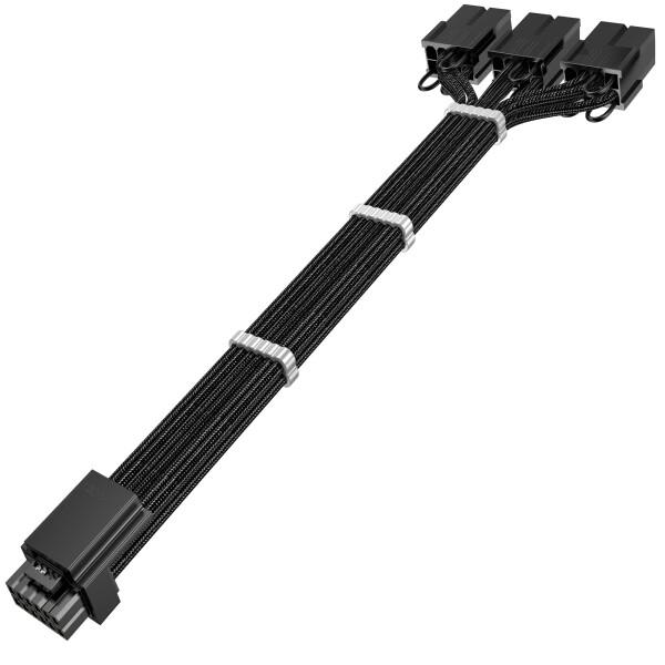 AsiaHorse PCIE 5.0 GPU 16AWG PC電源アダプター延長ケーブル、GPU 12VHPWR 電源スリーブ付きケーブル延長、16 ピン (12+4) から 3*8 ピン (GPU RTX 3090Ti/4070Ti/40...