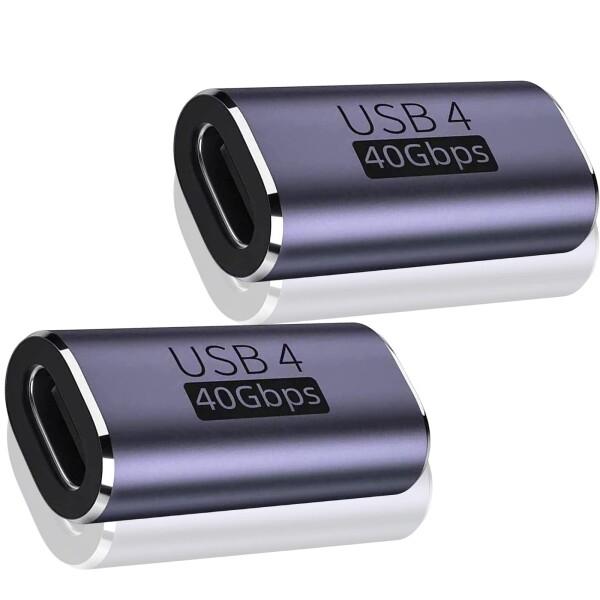 LIANHATA USB4.0 Type C 変換 アダプター 2個セット サイドベント 40Gbps高速データ転送&amp;PD 100W/5A急速充電&amp; 8K@60Hz映像出力 タイプc type-c 変換アダプタ スリムデザイ...