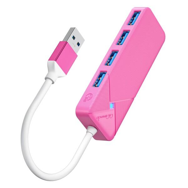 GiGimundo USB ハブ 4ポート USB3.0 HUB バスパワー 5Gbps高速転送 バスパワー 軽量 Windows MacBook OS iPad Pro ChromeBook Pixe直挿しタイプ スリム設計 軽量 テレワ...