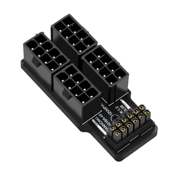 NFHK 12VHPWR ATX3.0 PCI-E 5.0 Power Modular Adapter to Four ATX 8P Down Angled 90 Degree for 4080 5090TI 16Pin 12+4P Gra...
