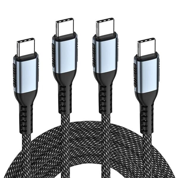 USB Type C ケーブル 1m 2本セット Popolier 高速データ転送 E-Markerチップ搭載 高耐久ナイロン編組 スマートフォン、タブレット、ノートパソコンのタイプｃ機種に対応 (映像出力非対応)商品コード：4906915...