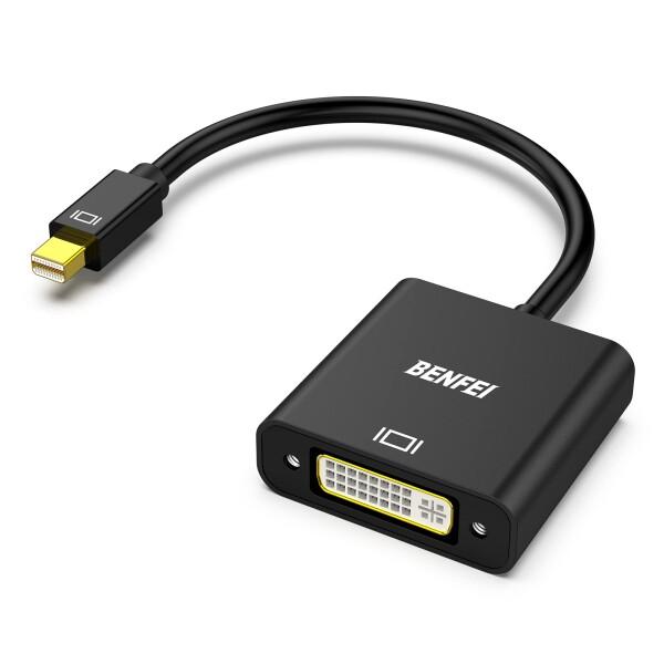 BENFEI Mini DisplayPort - DVI、Gold-Plated Mini DP（Thunderbolt 2互換）- DVIアダプターへ、MacBook Air/Pro、Microsoft Surface Pro/Dock...