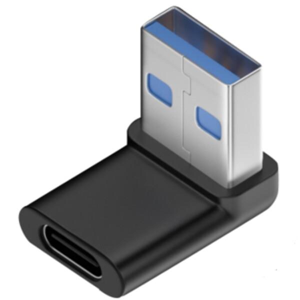 fine-R USB3.1 USB-C メス → USB-A オス 変換アダプタ L字型 90度 ブルー 高速データ転送 10Gbps 急速充電対応 電流3.25A スリム設計 C to A USB変換 コネクタ ノートPC スマホ タブレ...