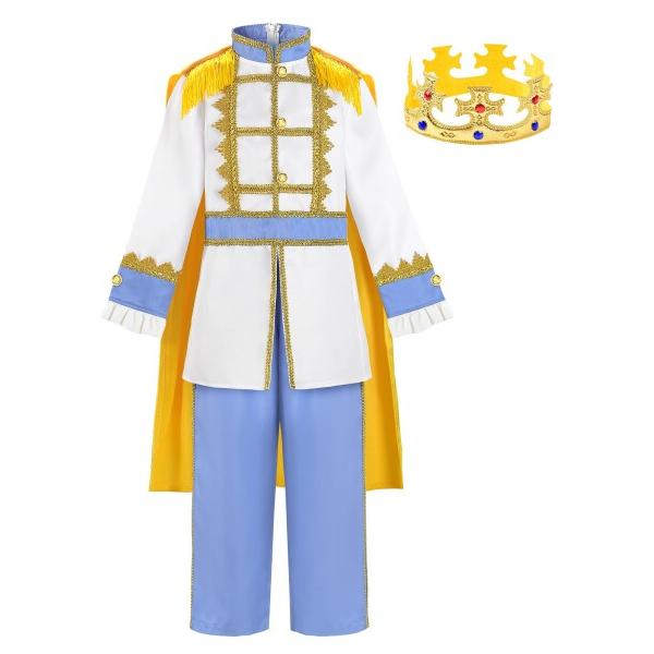 (ReliBeauty) 王子様 コスプレ 衣装 子供 ハロウィン 仮装 男の子 女の子 キッズ コスチューム クリスマス パーティー 発表会 マント 王冠 セット ホワイト 130商品コード：49069151900型番：RB-G9491-...