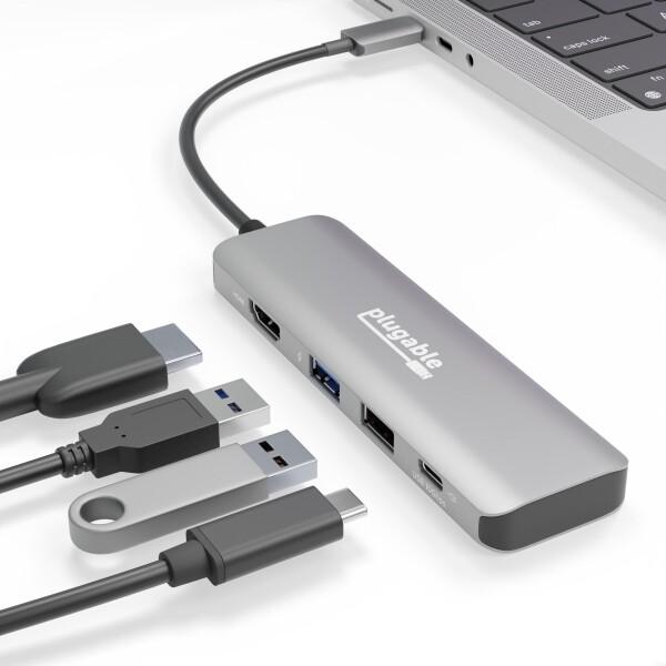 Plugable USB-C 4-in-1 マルチポートハブ 100W パススルー充電対応 4K 60Hz HDMI ポート Windows Mac Chromebook Thunderbolt 互換商品コード：49069155495型番：...