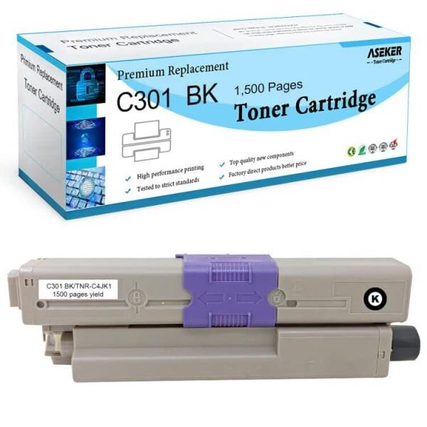 ASEKER OKI用 TNR-C4J TNR-C4JK1 互換 トナーカートリッジ ブラック標準容量1500ページ 対応機種: C301 C301dn カラーレーザプリンタ(1パック)商品コード：49069156094型番：C301-BK...
