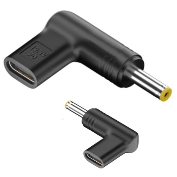 fine-R USB-C 入力 DC 4.8×1.7mm 出力 ノートパソコン用 変換アダプター PD充電対応 高速充電プラグ 19.5V 5A 主に HP/NEC/Compaq/ASUS対応 タイプC 電源変換 USB-Cアダプタ（PL保...