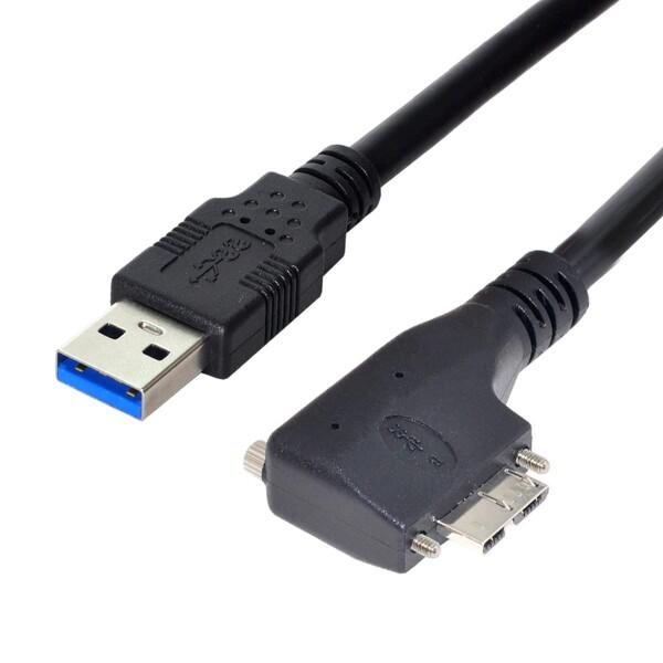 CY Cable Micro USB3.0 デュアルネジロック USB3.0データ 5Gbps 電源ケーブル 90度 左角度タイプ VR産業用カメラコンピュータ用 (1.2m)商品コード：49069158580型番：HX-U3-054-LE...