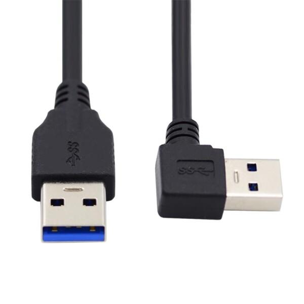 NFHK USB 3.0 Typ-A-Stecker auf geraden 3.0 Typ-A-Stecker、Datenkabel mit 5 Gbit/s、90 Grad links abgewinkelt、40 cm商品コード：49...