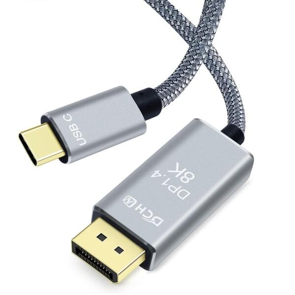 DCHAV 8K USB C DisplayPort ケーブル 2m Type-C DP 1.4 変換 USB タイプC ディスプレイポート ケーブル 8K 60Hz 4K 144Hz 4K 120Hz 2K 165Hz Thunderbo...