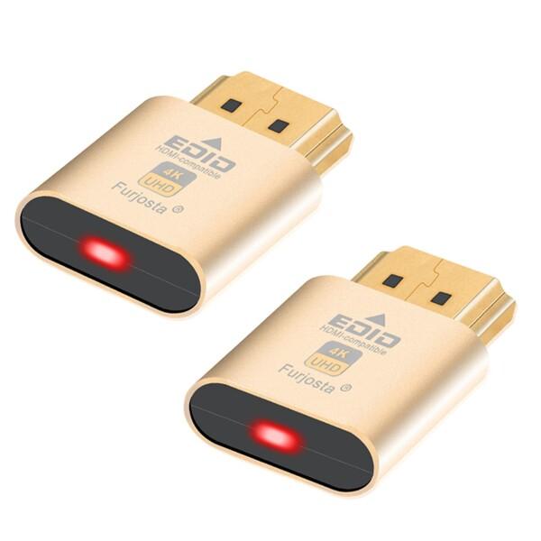 HDMIダミープラグ ヘッドレスゴーストディスプレイエミュレーター プレミアムアルミニウムPC(ヘッドレス-3840x2160@60H 3RDに対応) 2パック商品コード：49069159999型番：bf22b3ff-fdbd-4777-a...