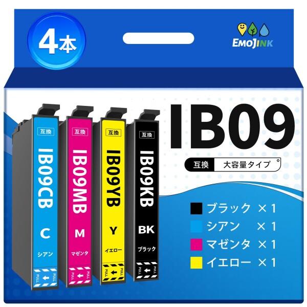 Emojink エプソン用 IB09 PX-M730F PX-S730 互換 インク カートリッジ 電卓 IB09CL4B 大容量 4色 マルチパック 取扱説明書付き 残量表示対応商品コード：49069160088型番：IB09CL4Bカラ...