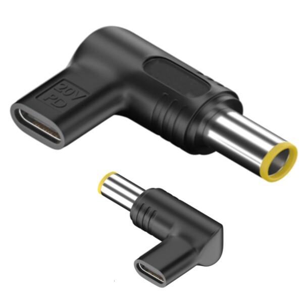 fine-R USB-C 入力 DC 7.9×5.5mm 出力 ノートパソコン用 変換アダプター PD充電対応 高速充電プラグ 20V 5A 主に IBM Lenovo対応 タイプC 電源変換 USB-Cアダプタ（PL保険加入品） (12-...