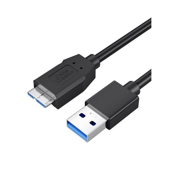 USBケーブル マイクロB, CableCreation USB3.0 ケーブル 高速転送と急速充電 外付けHDD SSD Blu-ray BDドライブ デジカメ Galaxy Note3 S5などに対応 ブラック/1M商品コード：4906...