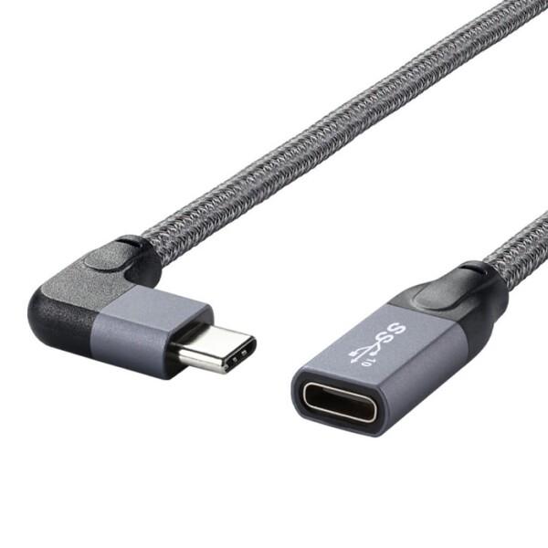 chenyang USB C延長ケーブル USB 3.1 Gen 2 Type C オス-メス 高速充電 データ転送 90度角度延長ナイロン編組ケーブル 0.2M商品コード：49069163093型番：UC-238-RI-CYサイズ：0.2...