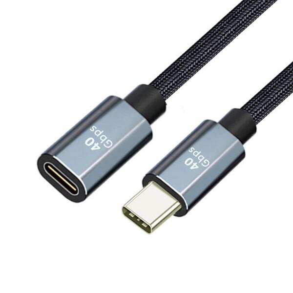chenyang USB4 USB-C Type-Cオス-Type-Cメス延長ケーブル 40Gbps 100W充電と8K@60Hz。商品コード：49069163096型番：CY-UC-040-0-8Mサイズ：0.8M Extensionカラ...