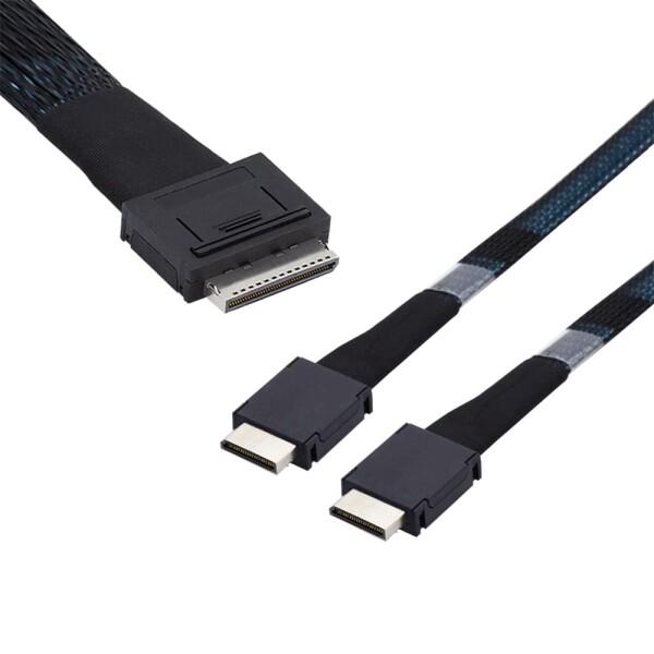 NFHK OCuLink PCIeエクスプレスSFF-8611 8x8レーンデュアルSFF-8611 Oculink 4x SSDデータ用アクティブケーブル50cm商品コード：49069163352型番：NF-SF-054-0-5Mカラー：...