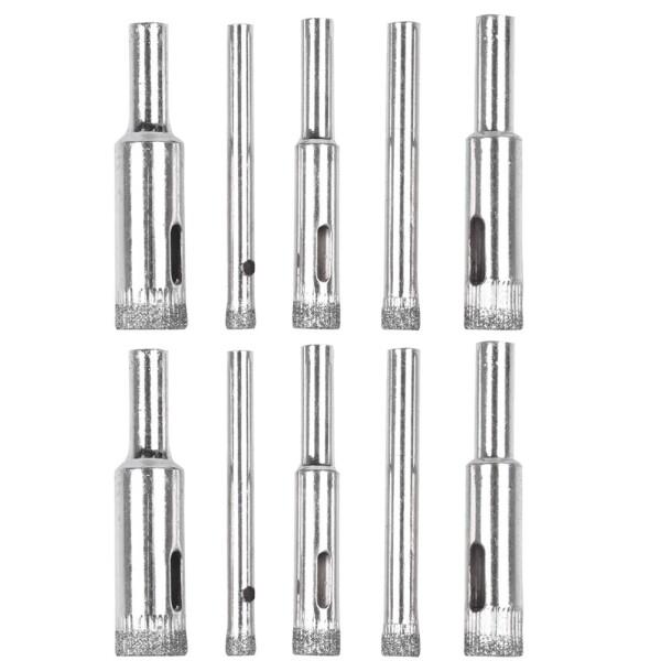 Wolfride ダイヤモンドホールソー タイル コアドリル 大理石 陶器 ガラス 穴あけ 超硬 5mm 6mm 8mm 10mm 12mm ダイヤモンド粒子 電動ドリル インパクトドリル工具用 10本セット商品コード：4906916730...