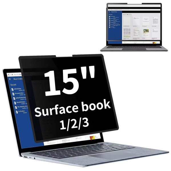 Surface Book 3/surface book2/surface book1 15インチ 用の粘着式 プライバシーフィルター 覗き見防止フィルター ブルーライトカット パソコン PC モニター 液晶保護フィルム 反射防止 着脱式 着...