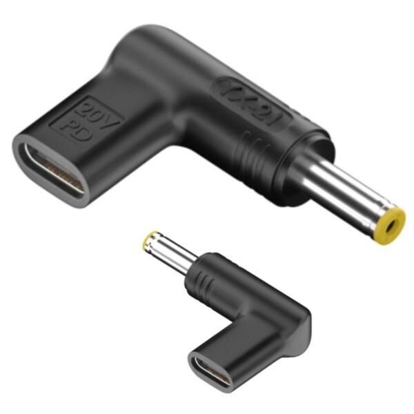 fine-R USB-C 入力 DC 5.5×1.7mm 出力 ノートパソコン用 変換アダプター PD充電対応 高速充電プラグ 20V 5A 主に acer/Lenovo/ASUS/東芝対応 タイプC 電源変換 USB-Cアダプタ（PL保険...