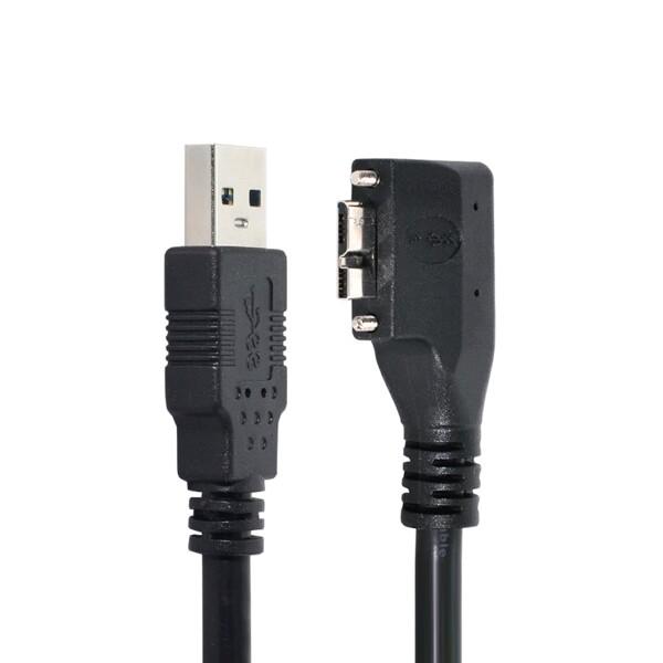 CY Cable Micro USB3.0 デュアルネジ ロック式 USB3.0データ 5Gbps 電源ケーブル 90度直角タイプ VR産業用カメラコンピュータ用 (0.5M)商品コード：49069172821型番：U3-054-RI-0-...