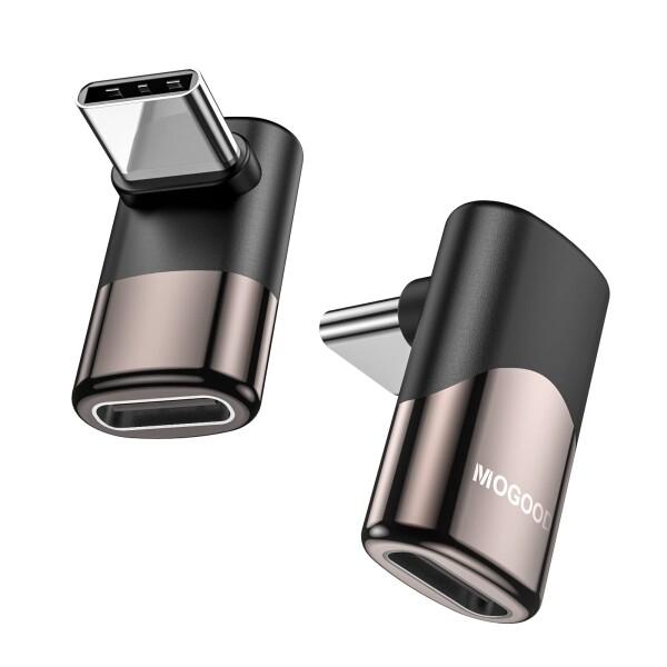MOGOOD USB C 変換 アダプター 上下 90° L字 USB Cオス-メスアダプタ 40Gbps高速データ転送 8K@60Hz映像出力 100W/5A急速充電Thunderboltエクスパンダは蒸気甲板部品、MacBook Pro...