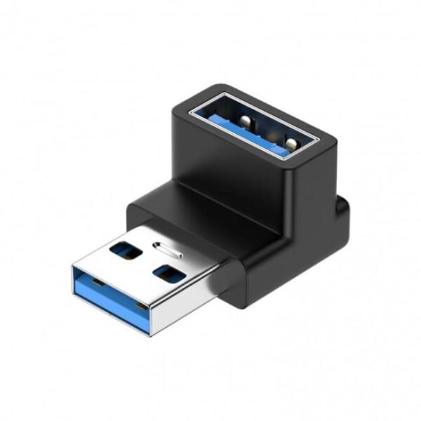 CY 10 Gbps USB 3.0オス・メス拡張電源データビデオアダプタ90度上角型商品コード：49069174268型番：HX-U3-018-UPカラー：Black Up Angled 90 Degree傾斜型により、ポートの周囲のスペ...