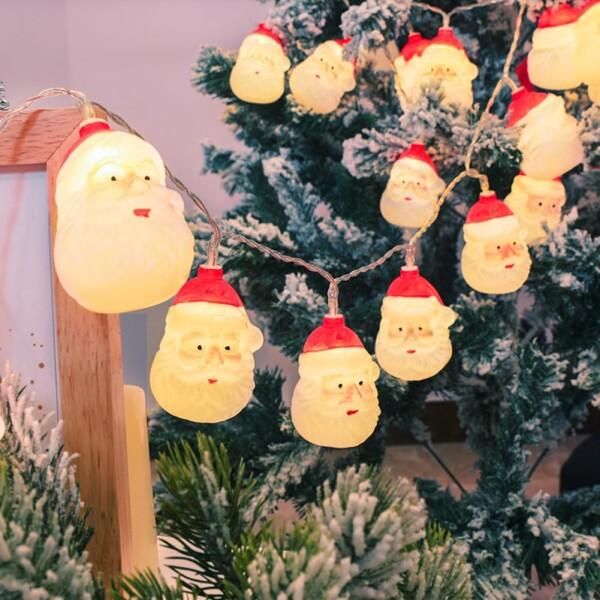 クリスマス 飾りledライト イルミネーションライト 電池式 20電球 3m クリスマスツリー LED電飾 屋内屋外飾り クリスマス/パーティー/庭対応/新年/祝日/街路樹 装飾ledライト 電球色 (サンタクロース)商品コード：49069...