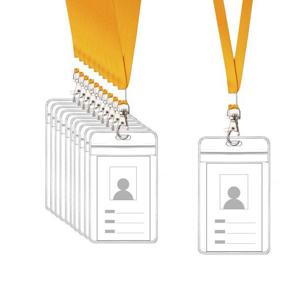 ASTAR 社員証ケース 縦型 ネームホルダー 両面用 吊り下げ名札 社員証 透明色名札ケース PVC製防水機能 IDカードホルダー 首掛け カード 通勤 名刺 展示会 イベント用 (10枚)商品コード：49069175086型番：6656...