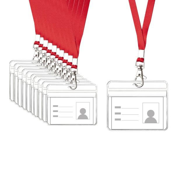 ASTAR 社員証ケース 横型 ネームホルダー 名札 両面用 吊り下げ名札 社員証 透明色名札ケース PVC製防水機能 IDカードホルダー 首掛け カード 通勤 名刺 展示会 イベント用 (10枚)商品コード：49069175089型番：6...