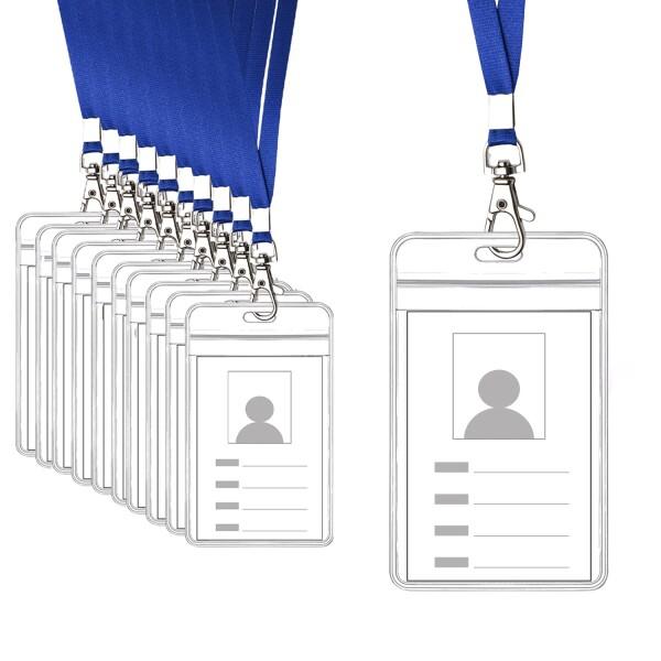 ASTAR 社員証ケース 縦型 ネームホルダー 両面用 吊り下げ名札 社員証 透明色名札ケース PVC製防水機能 IDカードホルダー 首掛け カード 通勤 名刺 展示会 イベント用 (10枚)商品コード：49069175095型番：6656...