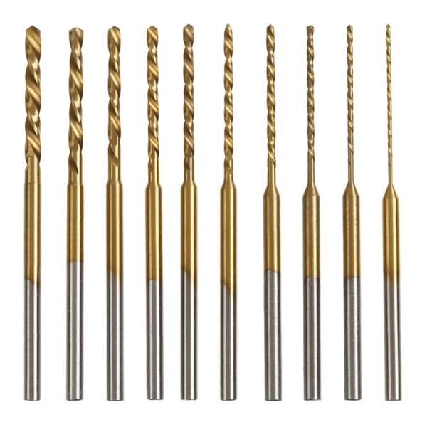KIMLONTON チタンコートミニルーター小径ドリル ミニツイストドリルビット 0.6mm 0.8mm 1.0mm 1.2mm 1.3mm 1.5mm 1.6mm 1.8mm 2.0mm 2.2mm 10種セット マイクロドリル 標準コレ...