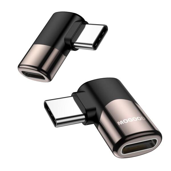 MOGOOD L 字 Type-C 変換アダプタ 左右 90° USB-C オス - メス 40Gbps/8K@60Hz/100W 急速充電 Thunderbolt4/3 対応 MacBook/Steam Deck/Switch/スマホ/タ...