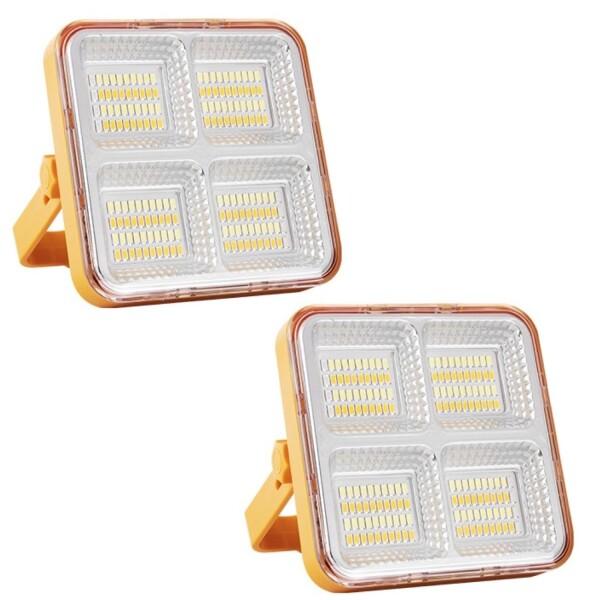 winova LED投光器 充電式 160LED 大容量電池搭載 ポータブル投光器 LED作業灯 集魚灯 テントライト 昼白色 赤&amp;青警告灯付き IP65防水 防災対策 夜間作業 夜釣り 軽量（2セット）商品コード：49069189...