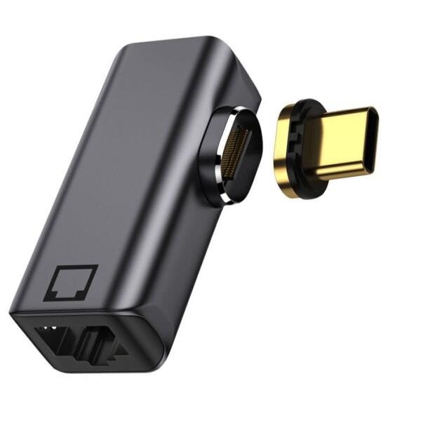CY USB C磁気アダプター、RJ45 USB Type C USB3.1 - 1000Mbps ギガビットイーサネットネットワークLANアダプター ノートパソコン用商品コード：49069192324型番：CY-UC-028-LANカラー...