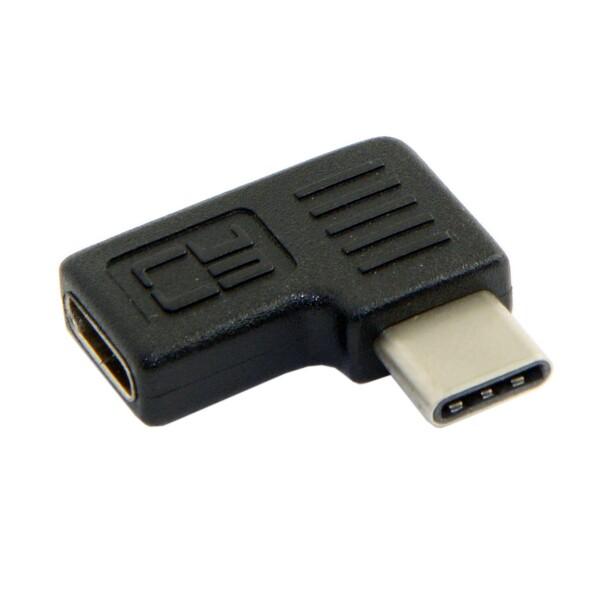 CY 90度左右角可逆USB 3.1型Cメス拡張電源データビデオアダプタ、ノートパソコン携帯電話に適用商品コード：49069192896型番：UC-068-RI-HXカラー：Black Right Angledノートパソコン・タブレットに適...
