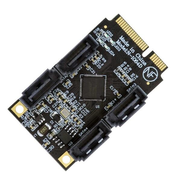 xiwai Mini PCI Express PCI-E to SATA 3.0 拡張カード、4ポートアダプターコンバーター 6Gbpsハードドライブ、SSD用。商品コード：49069194569型番：SA-033-4P-XYホットスワップ...