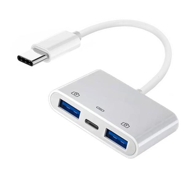 NFHK Type C USB-C - デュアル Type-A USB3.0 メス PD電源充電アダプター付き ノートパソコン タブレット 携帯電話に対応商品コード：49069195128型番：NF-UC-155-TC003USB-Cポート...
