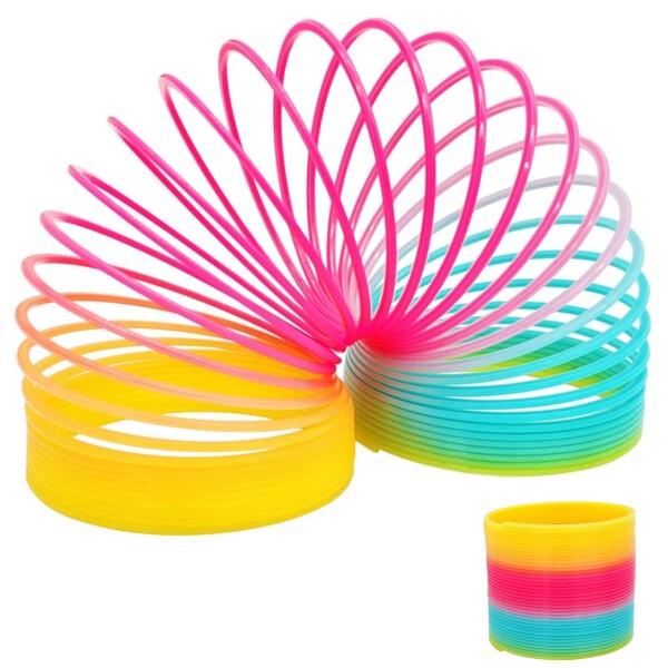 YFFSFDC レインボースプリング バネ おもちゃ クラシック カラフルなネオンプラスチック景品 くじ引き 縁日 マジック 手品ギフト 誕生日 記念品 大サイズ商品コード：49069197489型番：Jサイズ：10×8.7cm?【セット内...