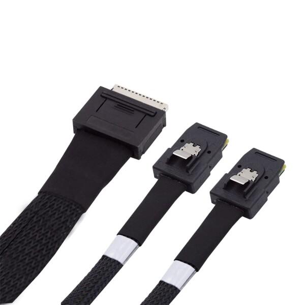 NFHK 50cm PCIe SFF-8611 8レーン デュアル SFF-8087 4x SSD データ用アクティブケーブル商品コード：49069199375型番：NF-SF-050-0-5Mカラー：ブラックこのOCuLink 8xケーブ...