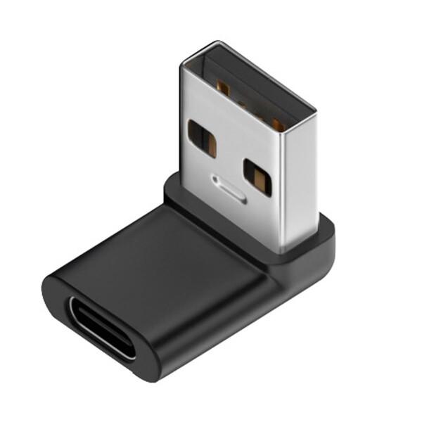 CY USB-C型雌ねじ90度傾斜USB 3.0 Aノートパソコンデスクトップ雄ねじデータアダプタ商品コード：49069206582型番：UC-067-UP-HXカラー：Black Up Angled傾斜型により、ポートの周囲のスペースが限...