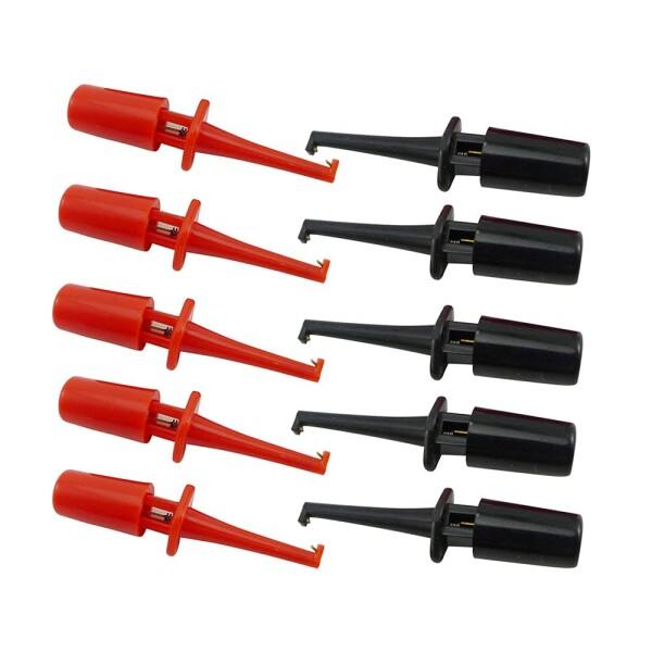 KKHMF 10個 小形テストフック クリップ マルチメータ プローブケーブル用 PCBテスター用 5 黒 + 5 赤商品コード：49069218276型番：000018フックテストクランプテストフック銅フック:幅0.9MM 厚さ0.4MM...