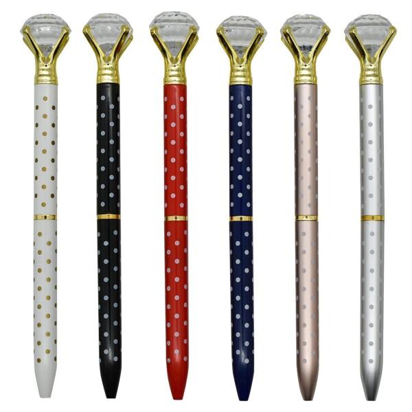 Maydahui おしゃれ ドット ダイヤモンド ボールペン 6本セット 黒インク 0.7mm 油性 かわいい クリスタル キラキラ 文房具 可愛い 子供 学生 ギフト プレゼント商品コード：49069218939型番：bt-03カラー：マ...