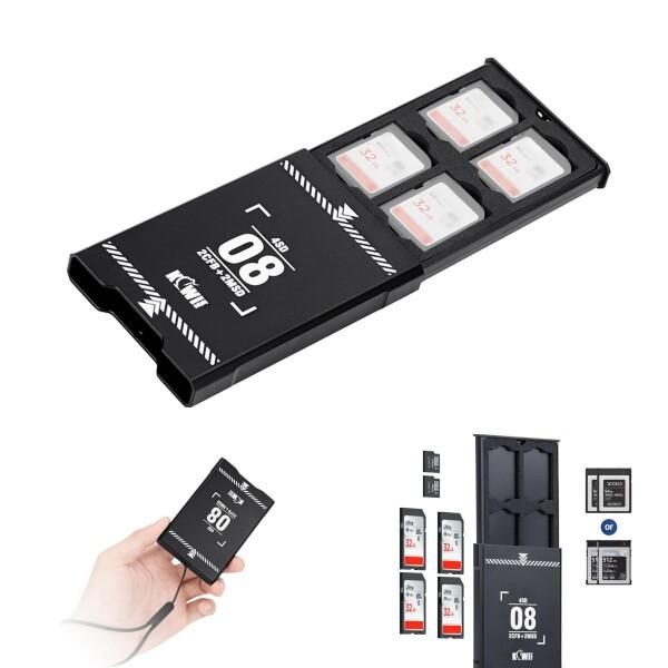 KIWIFOTOS メモリーカードケース 薄型 4枚 SD SDHC SDXC カード + 2枚 Micro SD TF MSDカード + 2枚 CFexpress Type B XQDカード 収納可能 大容量 SDカードケース マイクロS...