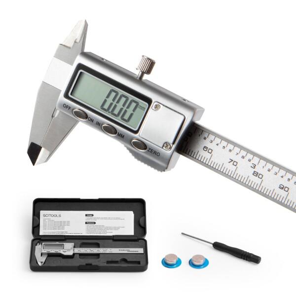 SCITOOLS ノギス 100mmデジタルノギス ステンレス製 全金属製 高精度 保管ケース付 液晶画面大文字表示 ゼロセット機能 内径/外径/深さ/段差測定用多機能のぎす LCDディスプレー 耐衝撃 精密作業 日曜大工 使いやすいDIY...