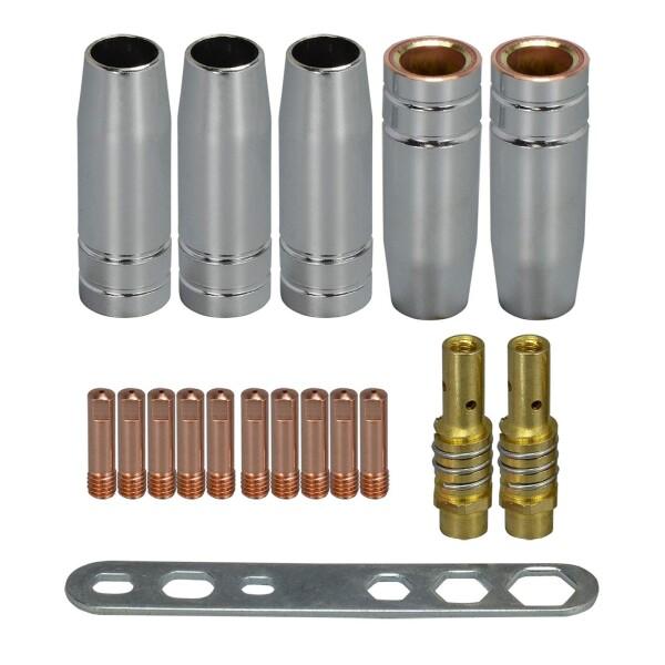 RIVERWELD MB15 15AKコンタクトチップ0.6mm M6＆チップホルダーディフューザー＆シールドカップMB15 15AK MIG溶接トーチ用18個商品コード：49069236628型番：15AK-MB1510 個 コンタクトチ...