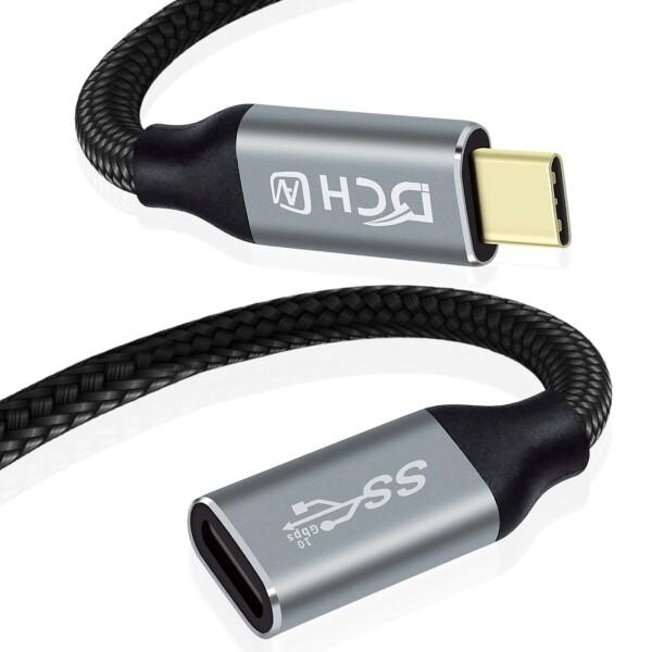 DCHAV USB Type-C 延長 ケーブル 2m PD 100W 20V 5A 超急速充電 4K 60Hz 映像出力 USB C メス USB C オス 変換 エクスタンダー USB3.1 Gen2 10Gbps 高速データ転送 ナイ...