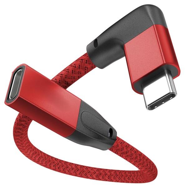 UseBean USB type C 延長ケーブル L字型 0.2M, 直角90度 USB-C 3.2 Gen 2 20Gbps高速データ転送PD 100W急速充電USBCオス-USBCメス 4K@60HZ映像出力 タイプc延長コード Ma...